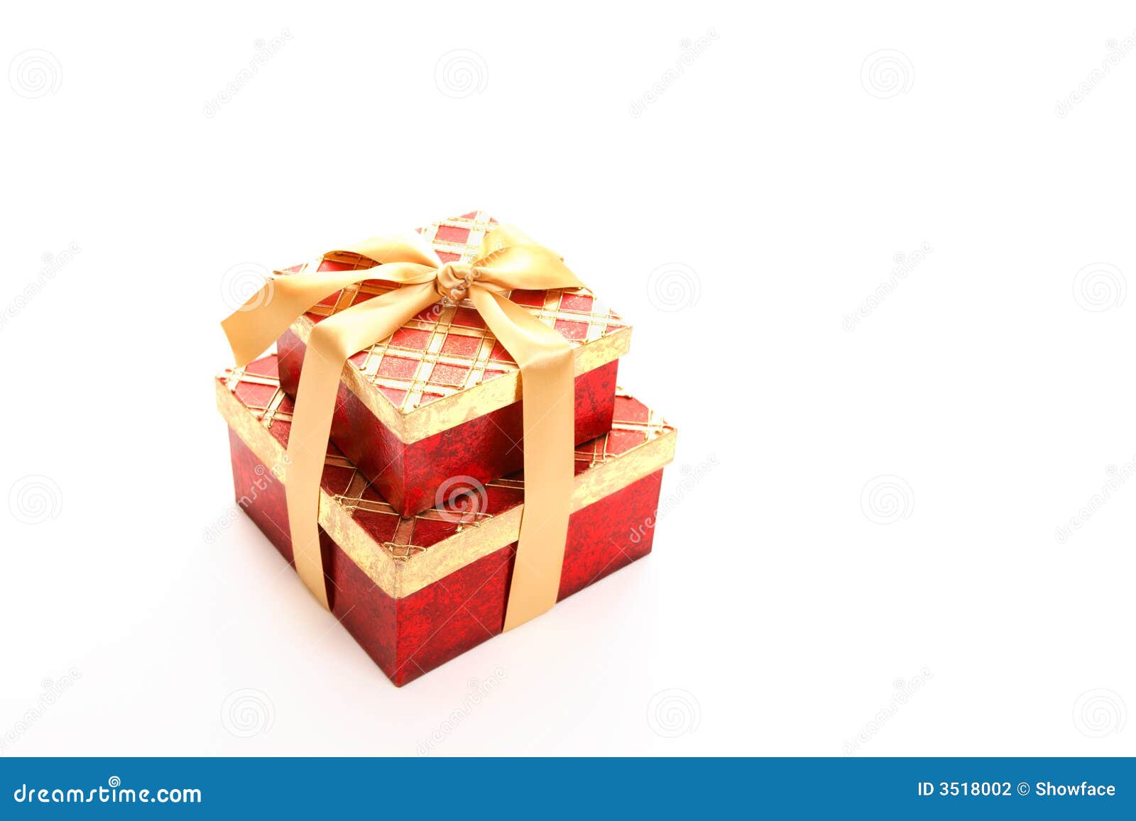 Cadeau rouge d'or photo stock. Image du spécial, festif - 3518002