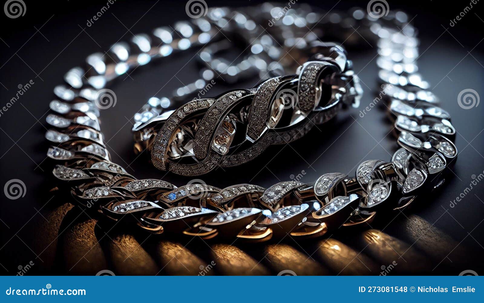 Cadena De Diamantes De Lujo Stock de ilustración - Ilustración de ...