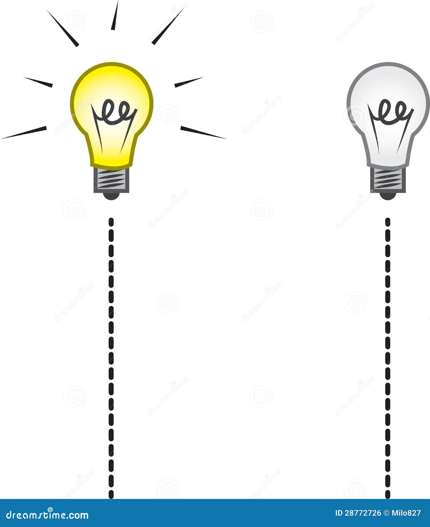 Cadena De La Bombilla Encendido Apagado Ilustración del Vector ...