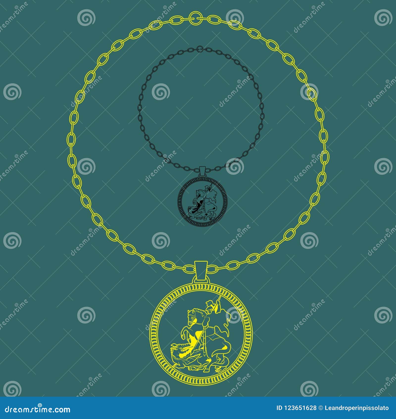 Cadena De La Silueta De San Jorge Ilustración del Vector - Ilustración ...