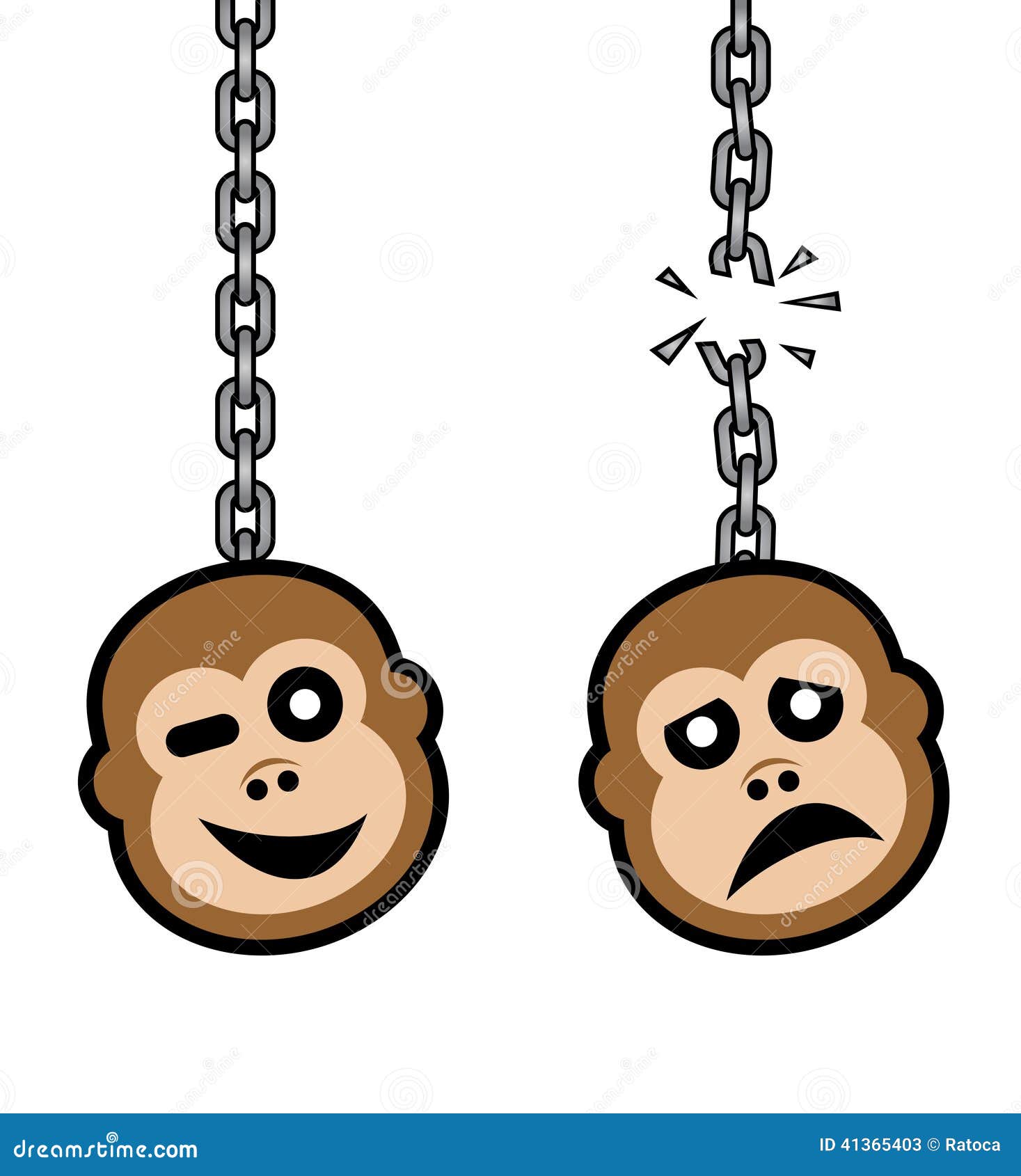 Cadena del mono ilustración del vector. Ilustración de animal - 41365403