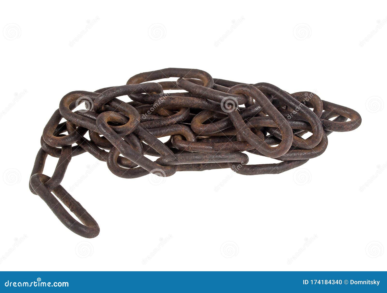 Cadena Oxidada Aislada En El Fondo Blanco Foto de archivo - Imagen de ...