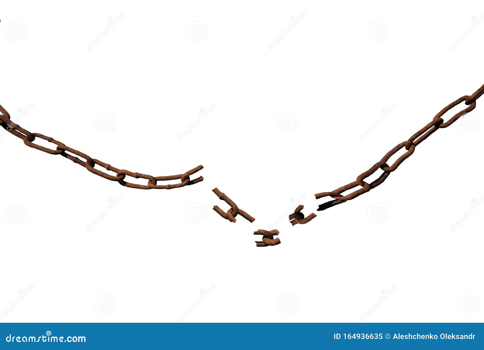 Cadena Oxidada Desgarrada Aislada Imagen de archivo - Imagen de aislado ...