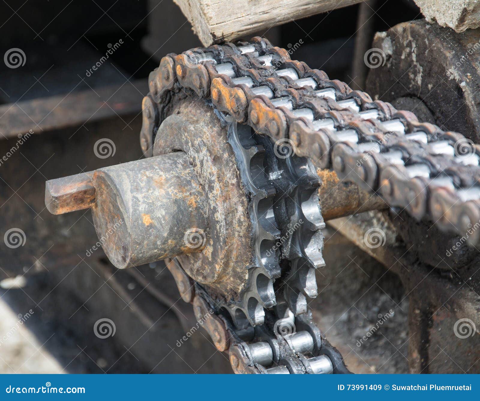 Cadena Y Engranaje Del Motor Imagen de archivo - Imagen de equipo ...