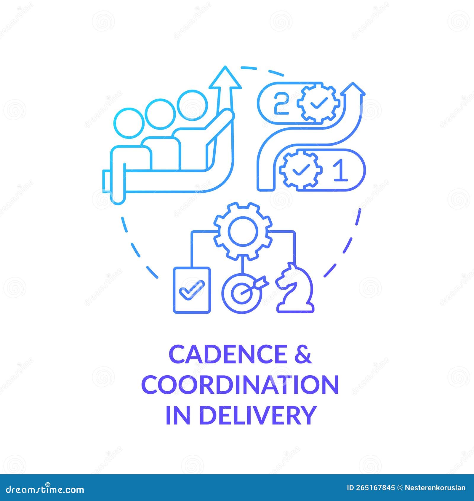 Cadence and Coordination in Delivery Blue Gradient Concept Icon Stock ...