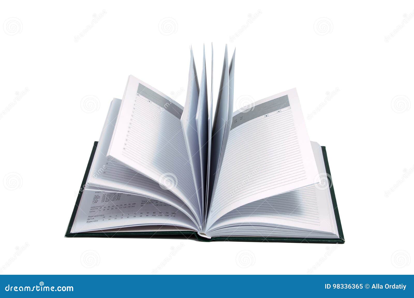 Caderno Aberto Isolado No Fundo Branco Imagem de Stock - Imagem de nota ...