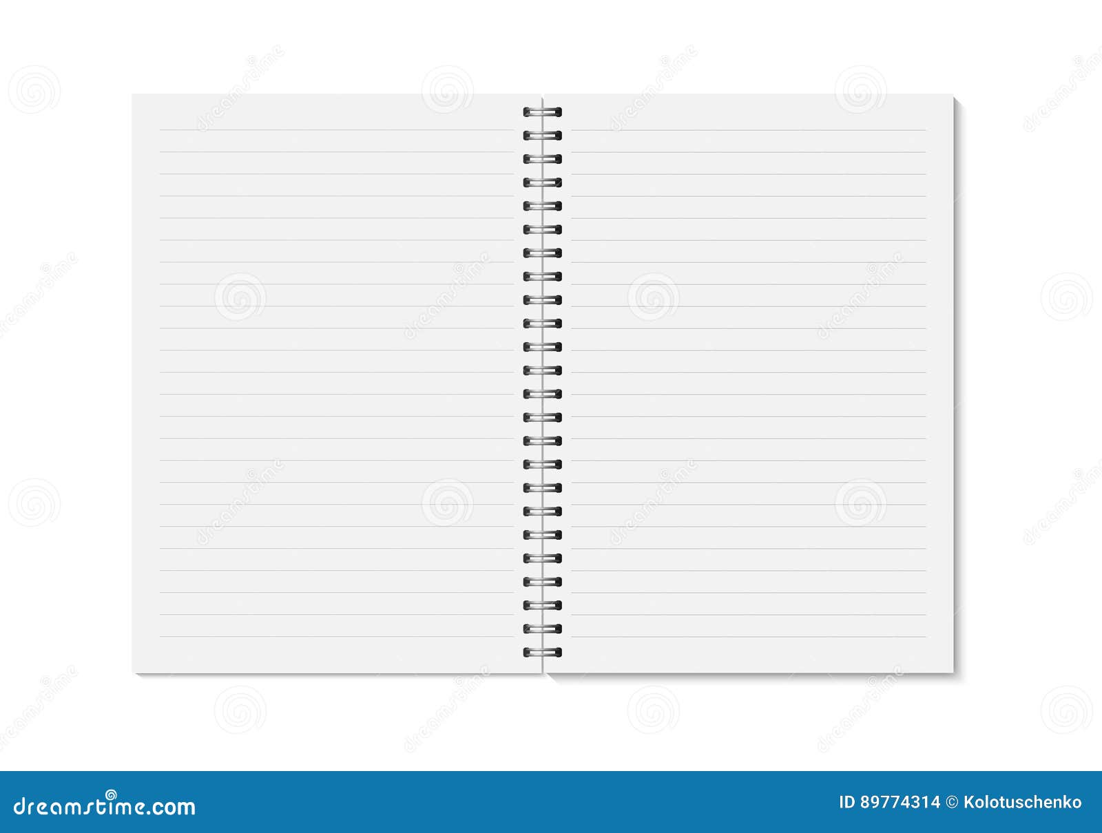 Caderno Aberto Realístico Do Vetor Ilustração do Vetor - Ilustração de ...