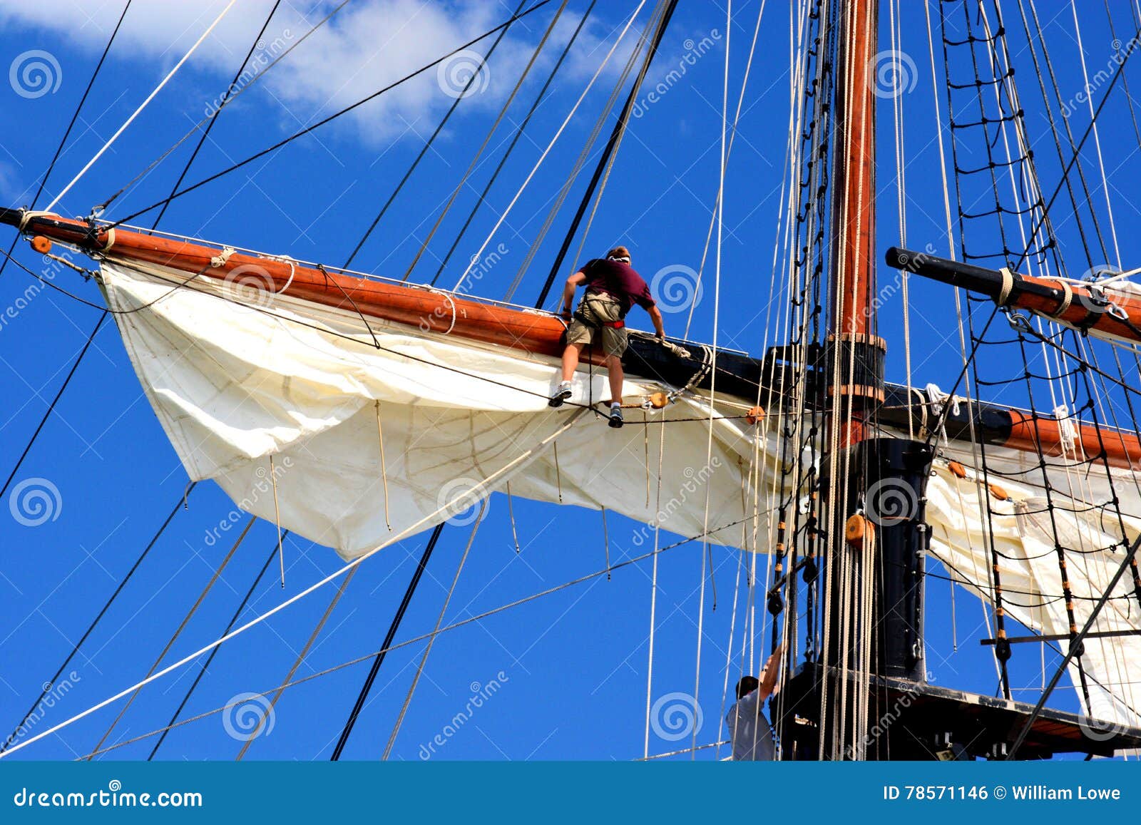 Cadet setting sail editorial photo. Image of mast, sailor - 78571146