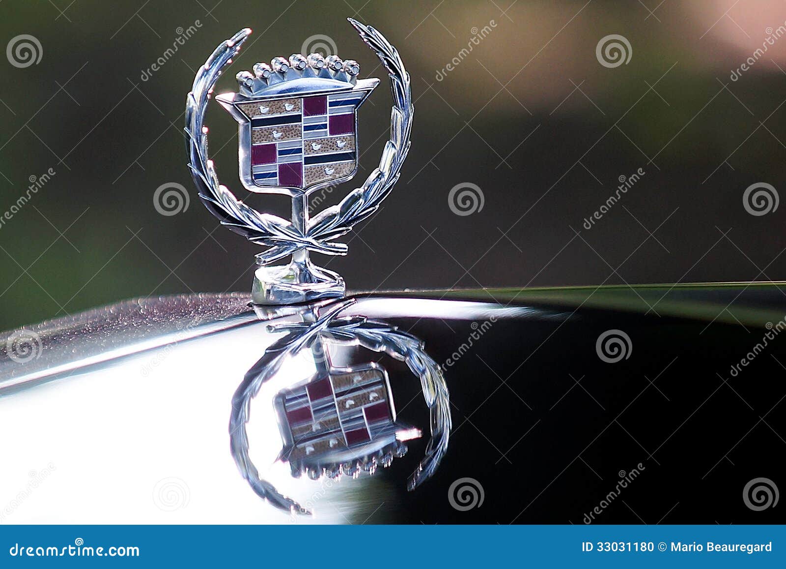 Cadillac hood emblem editorial image. Image of reflection - 33031180