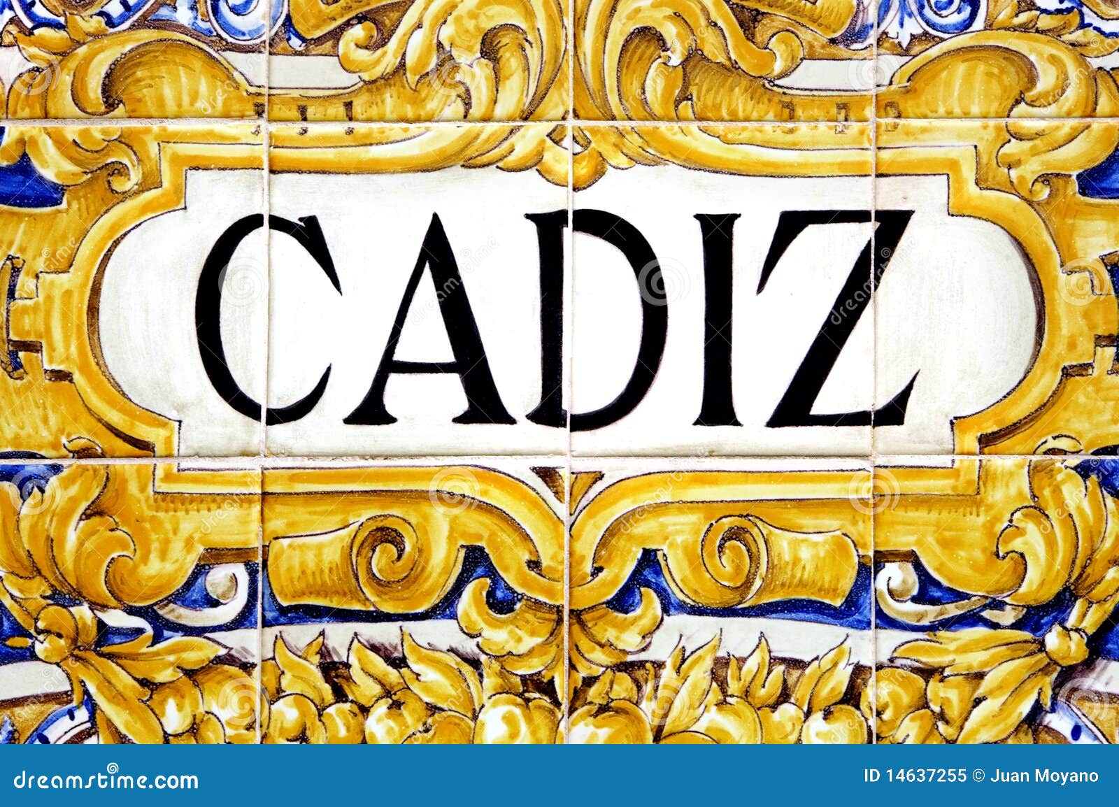 Cadiz sign stock image. Image of european, mosaic, conceptual - 14637255