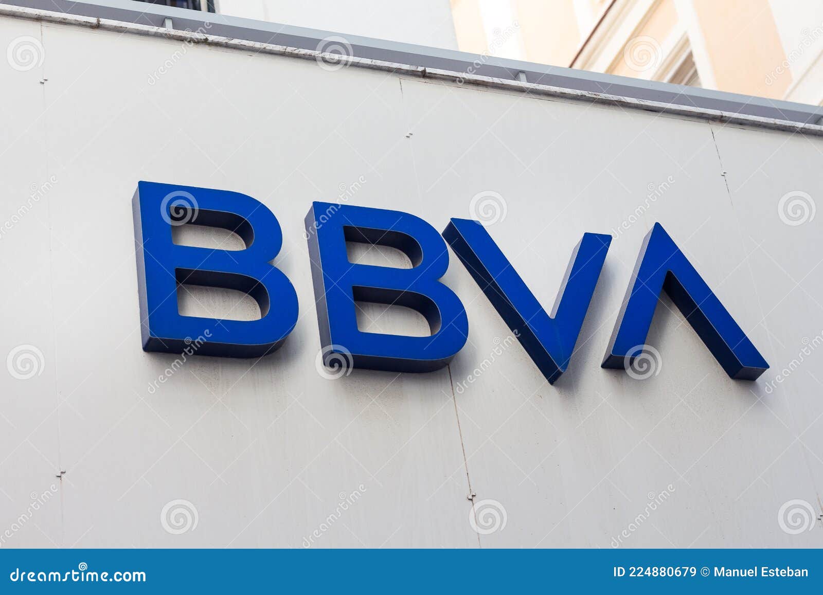 BBVA Logo on BBVA Bank Branch Office. BBVA is the Second Largest Bank ...