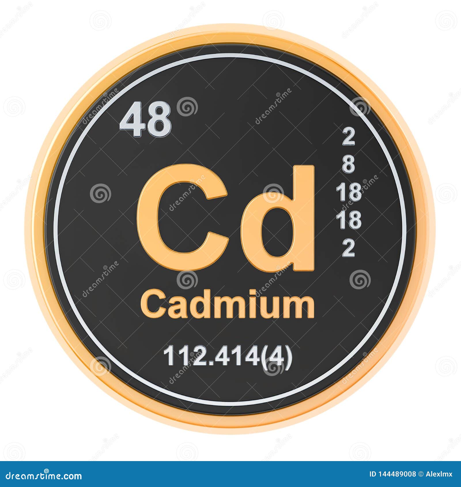 Cadmium Cd Chemical Element. 3D Rendering Stock Illustration ...