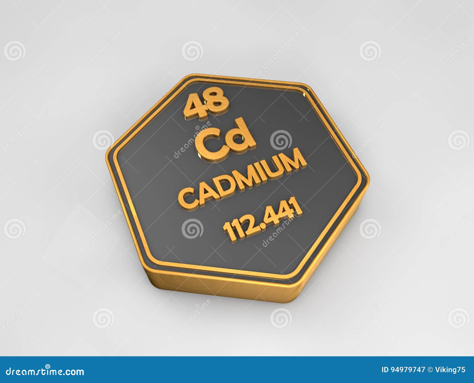 Cadmium - Cd - Chemical Element Periodic Table Hexagonal Shape Stock ...