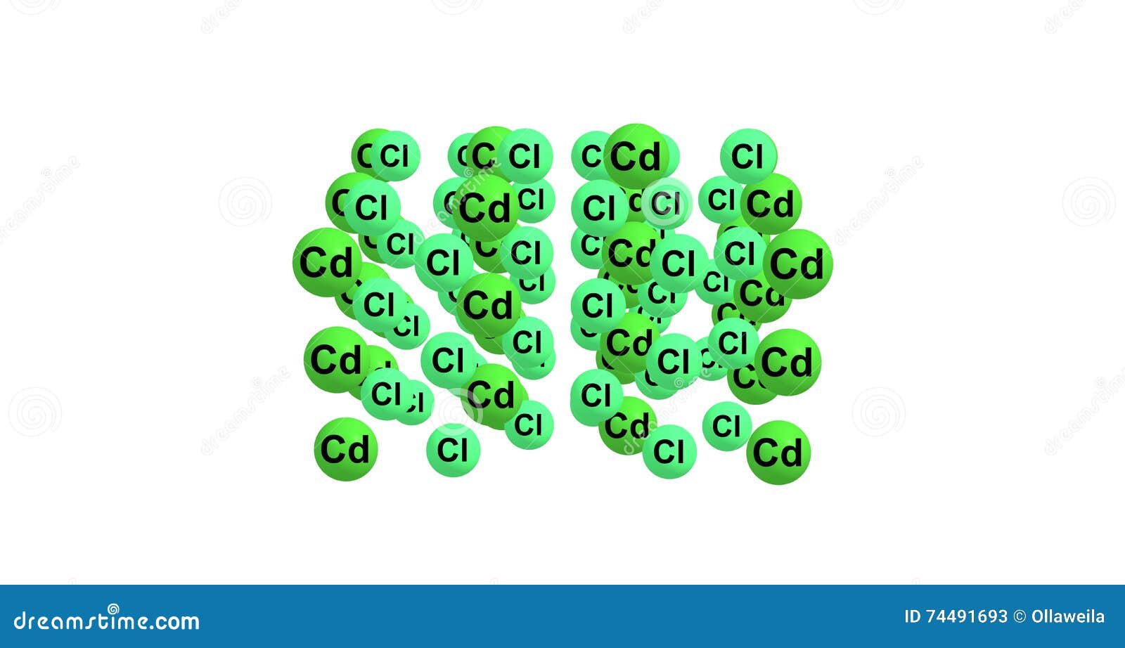 Cadmium Chloride Molecular Structure Isolated on White Stock ...