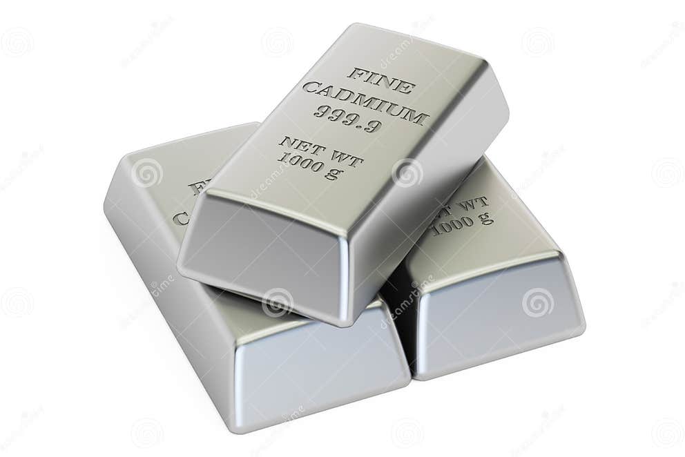 Cadmium Ingots Closeup, 3D Rendering Stock Illustration - Illustration ...