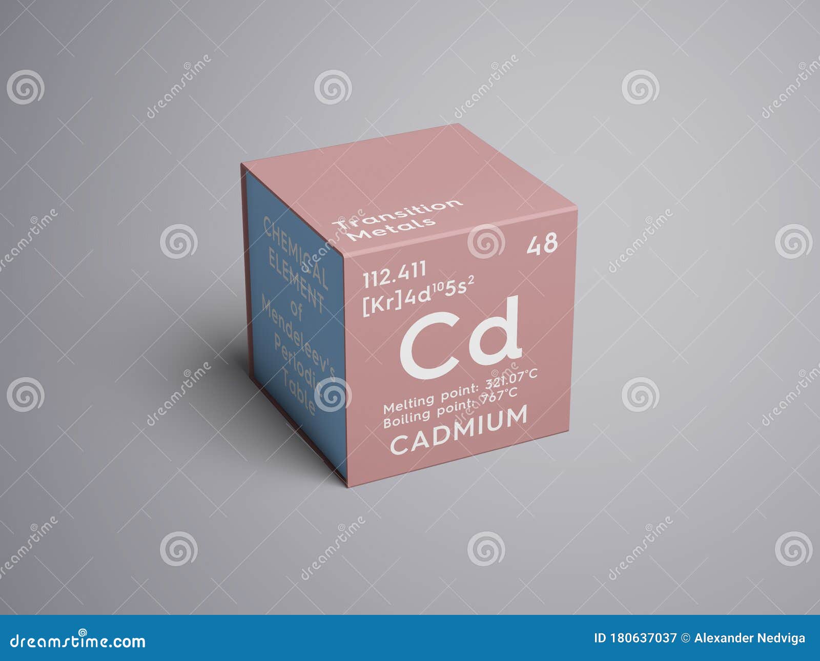 Cadmium. Transition Metals. Chemical Element Of Mendeleev\'s Periodic ...