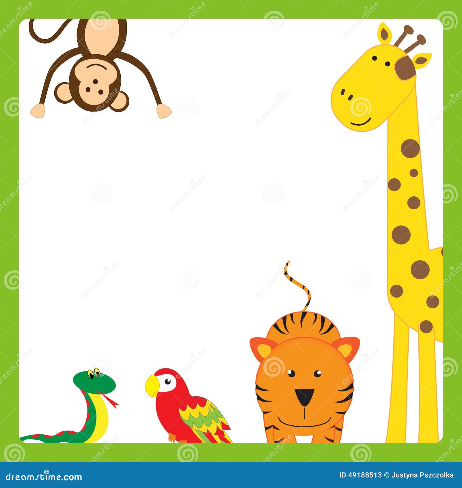 Cadre animal illustration stock. Illustration du coloré - 49188513