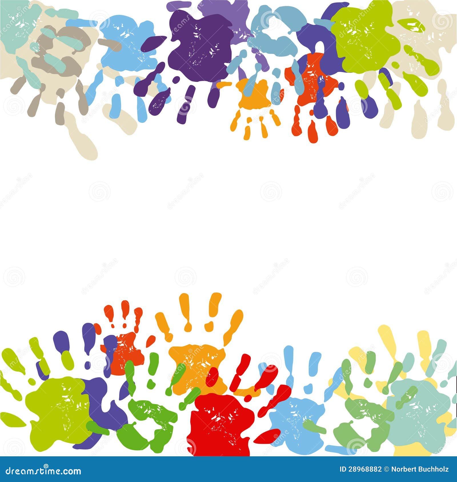 Cadre Coloré D'impression De Main Illustration de Vecteur ...