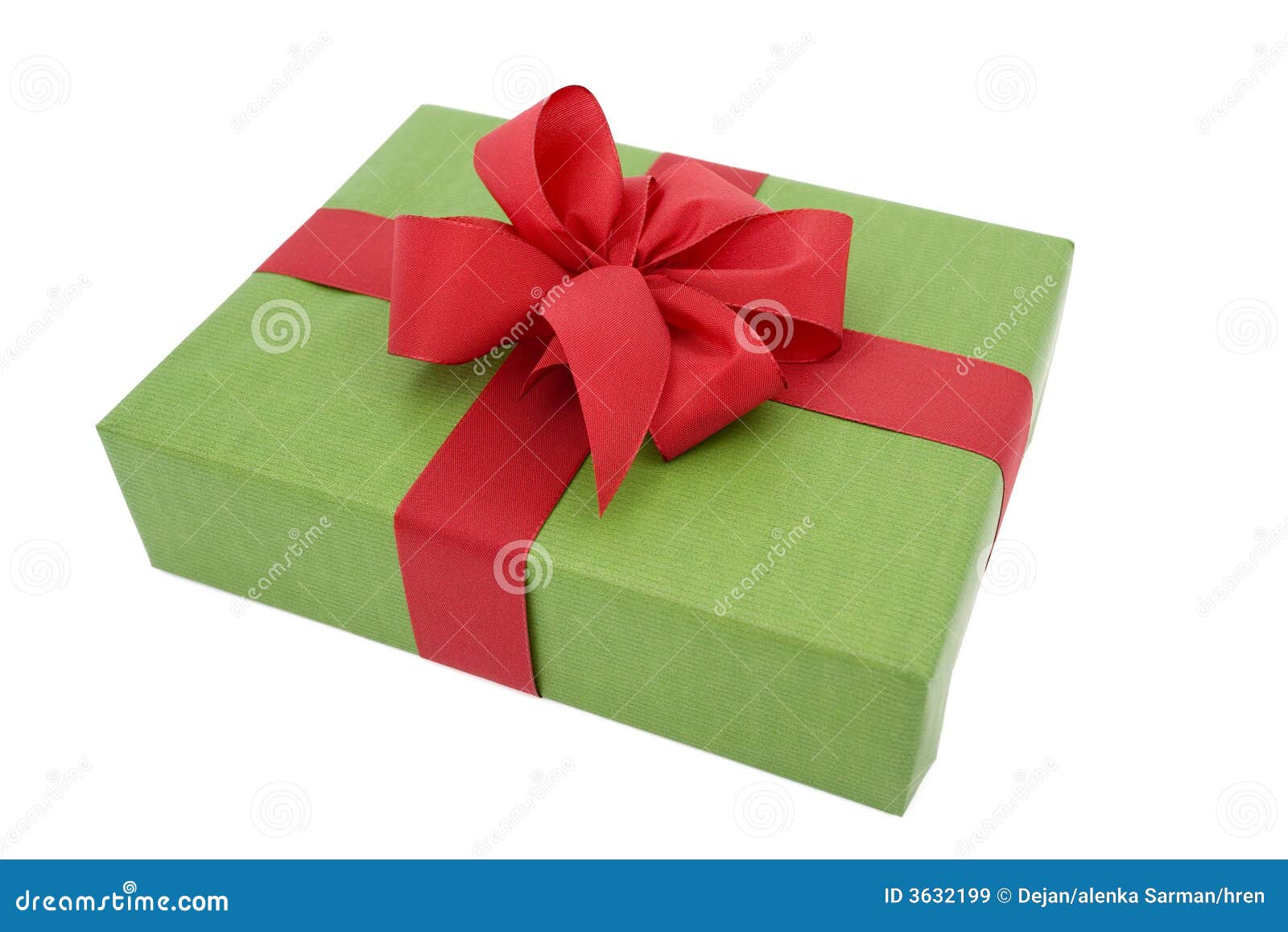 Cadre De Cadeau Vert Avec La Bande Rouge Image stock - Image du ...