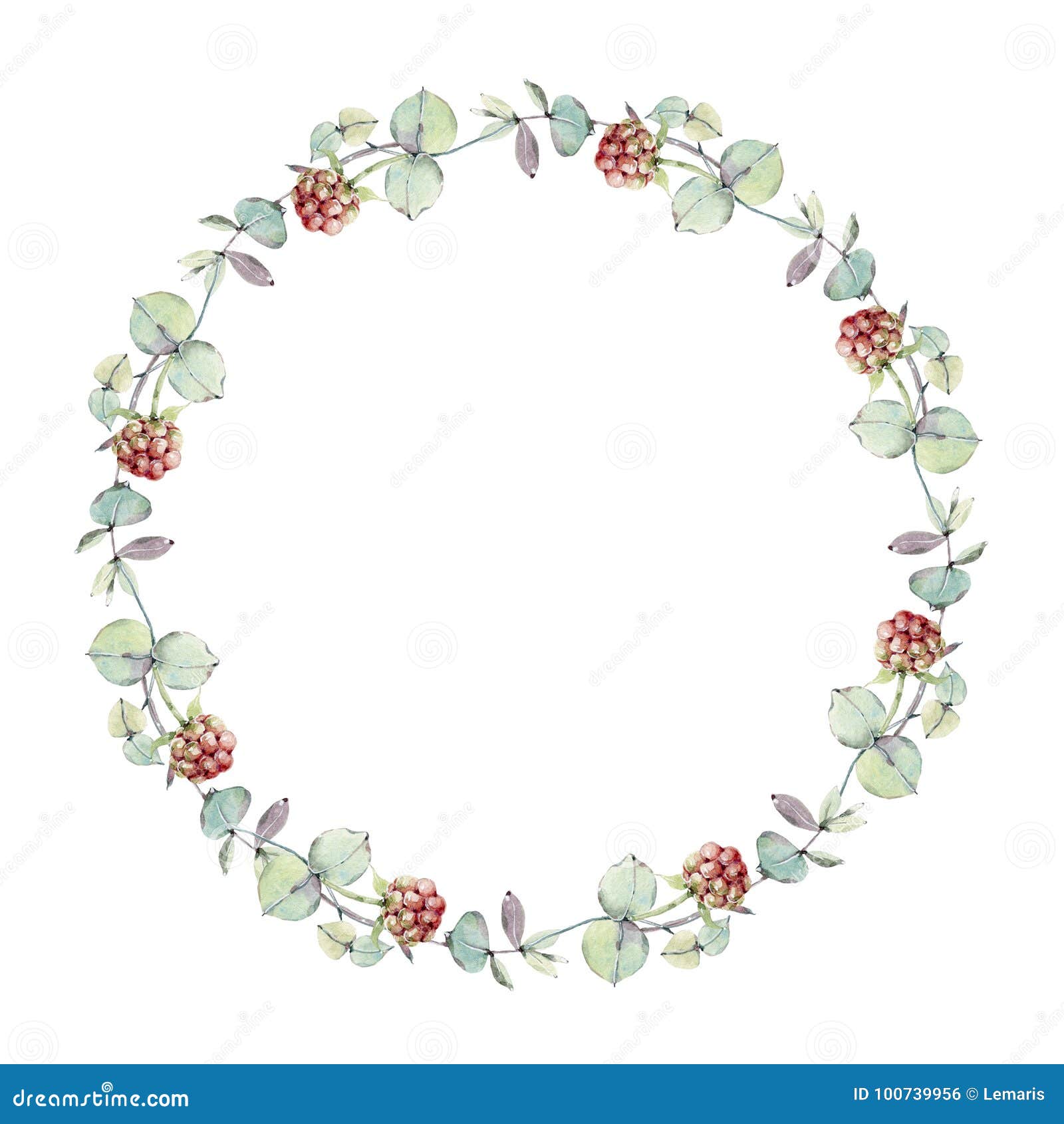 Cadre De Cercle De Fleur D'aquarelle Illustration Stock - Illustration ...