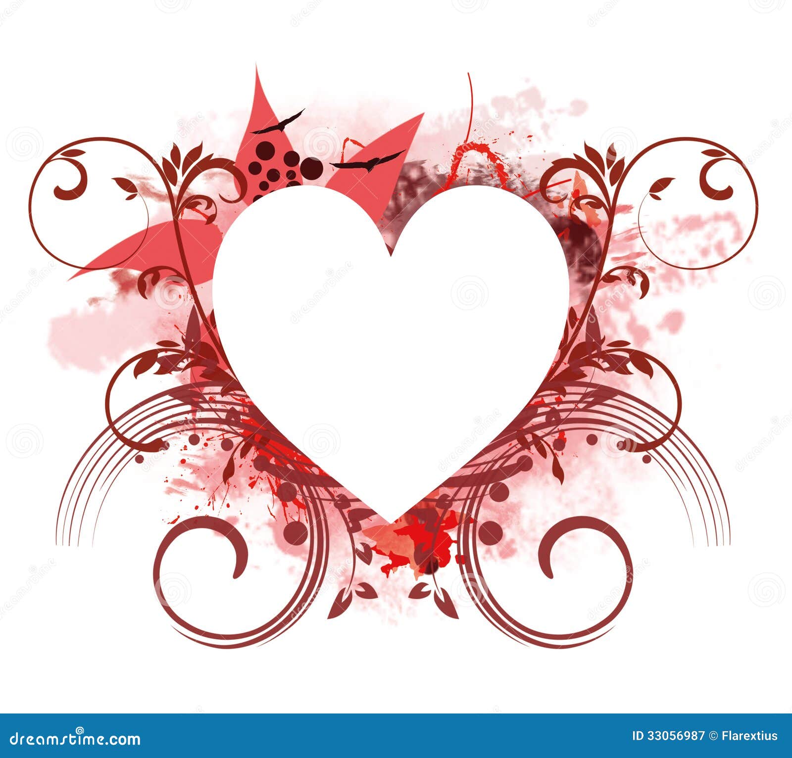 Cadre de coeur illustration stock. Illustration du enroulement - 33056987