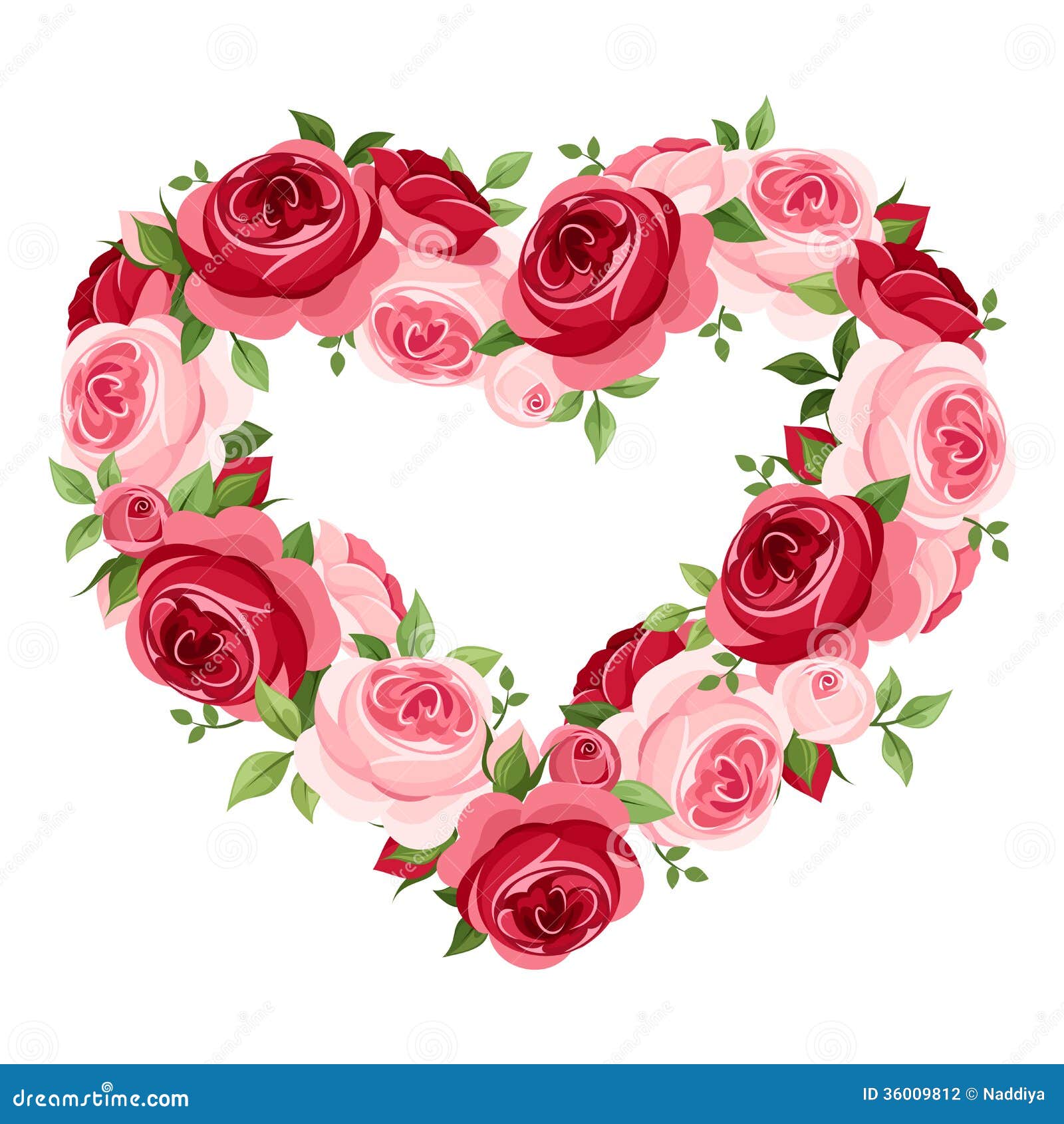 Cadre de coeur de roses. illustration de vecteur. Illustration du ...