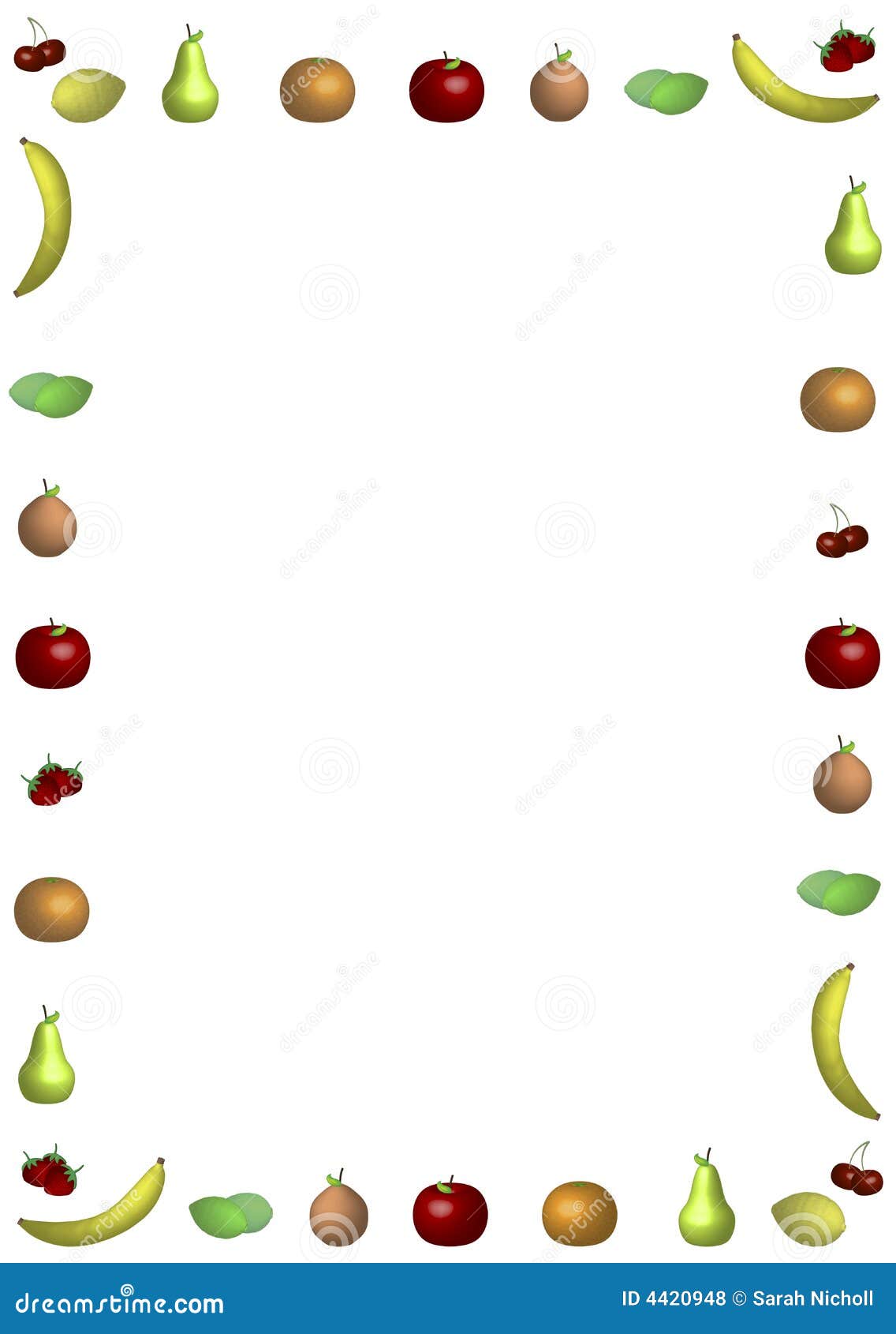 Cadre de fruit illustration stock. Illustration du toile - 4420948