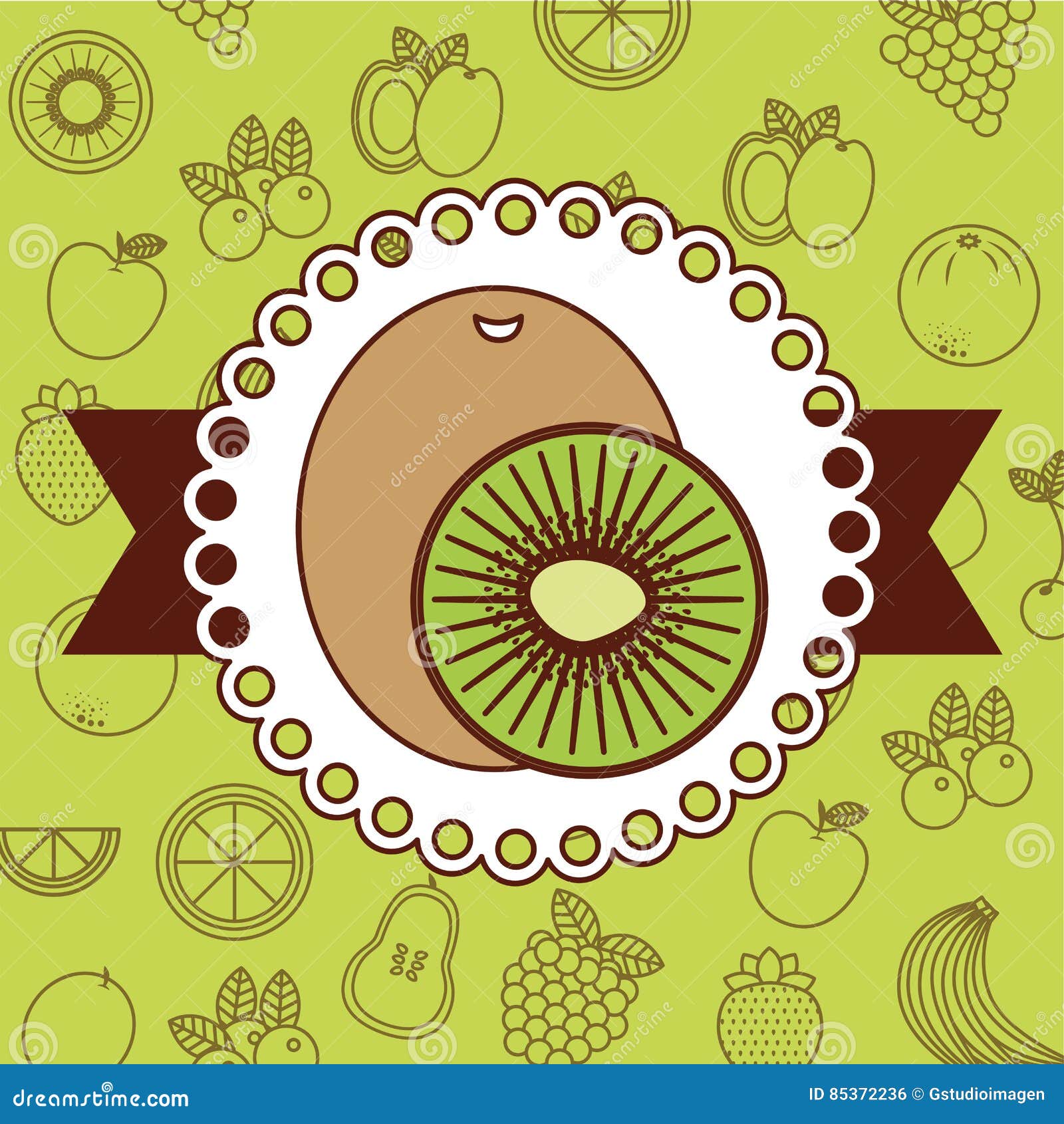 Cadre De Fruit Frais Avec Le Ruban Illustration de Vecteur ...