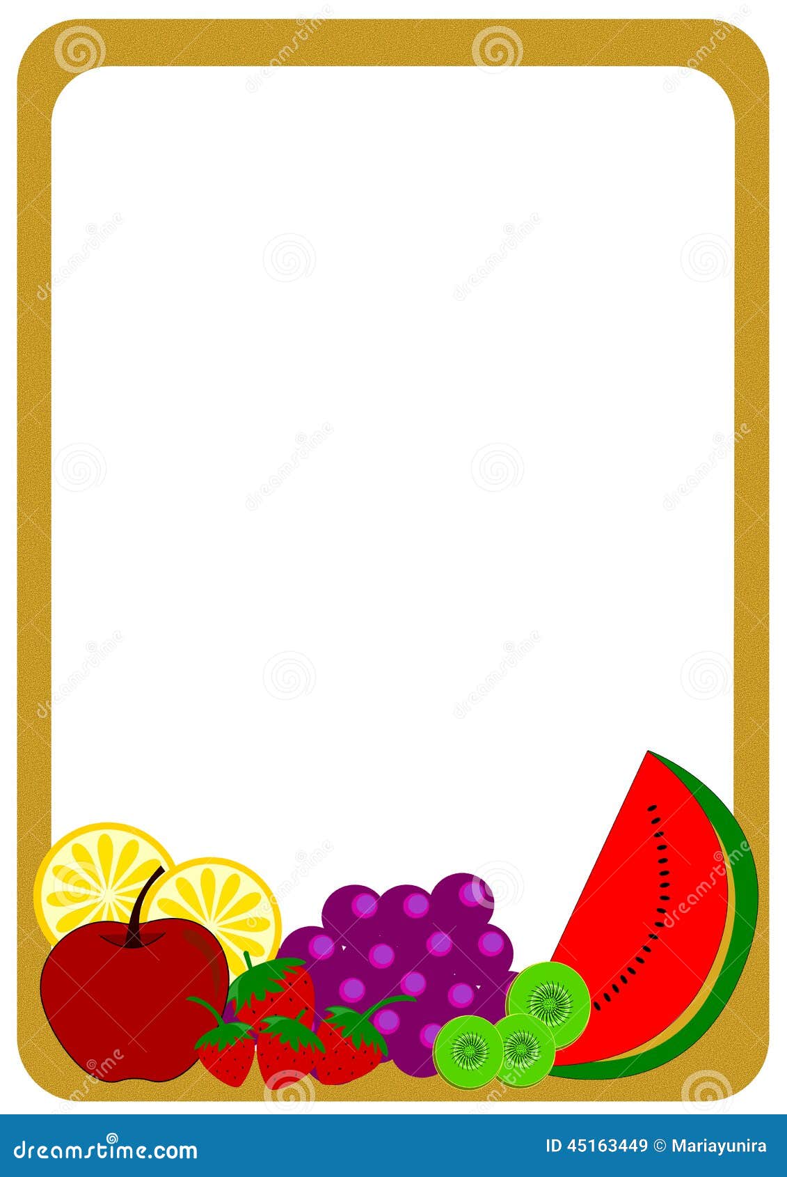 Cadre de fruits illustration stock. Illustration du fruits - 45163449