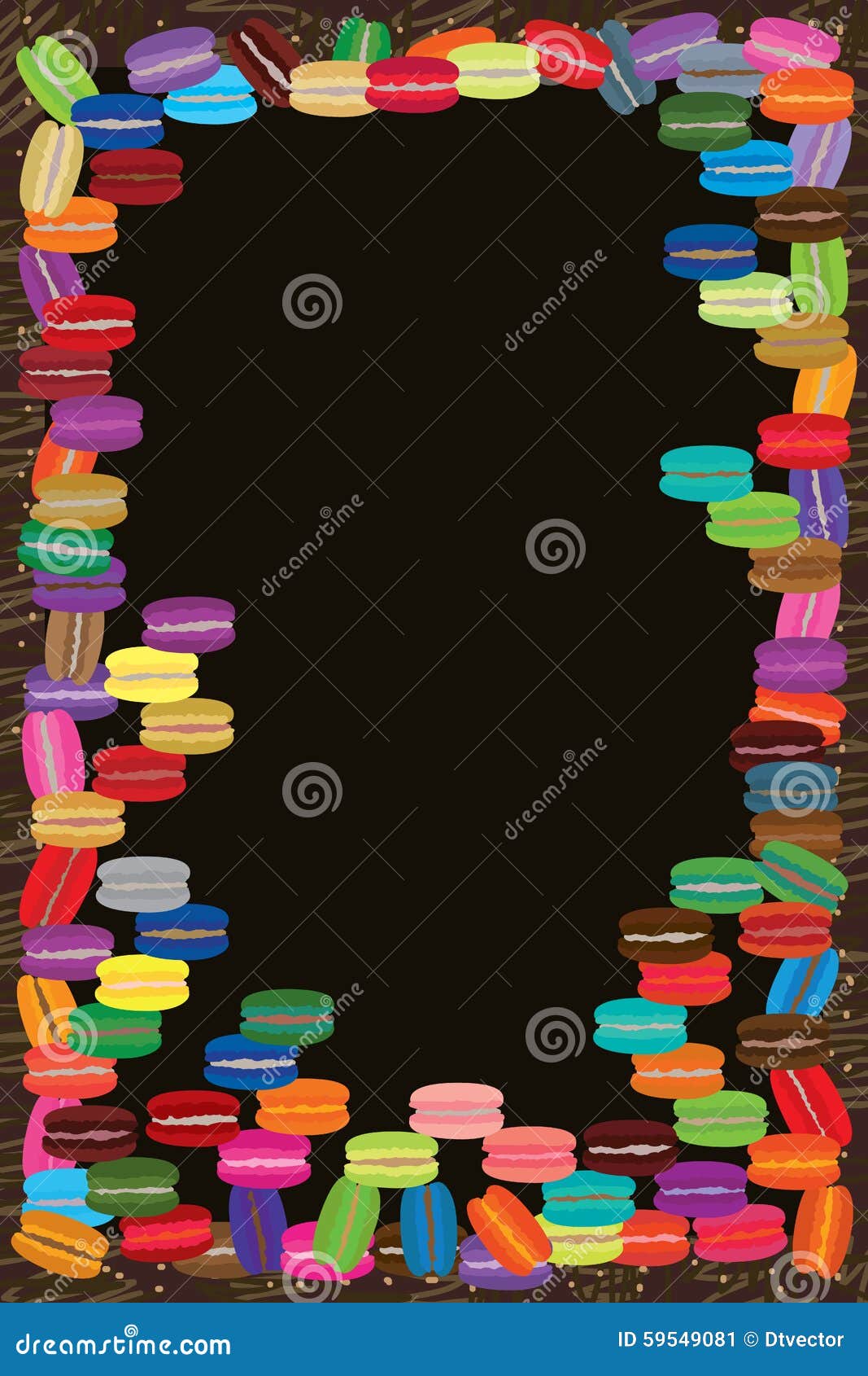 Cadre de Macaron illustration de vecteur. Illustration du carte - 59549081