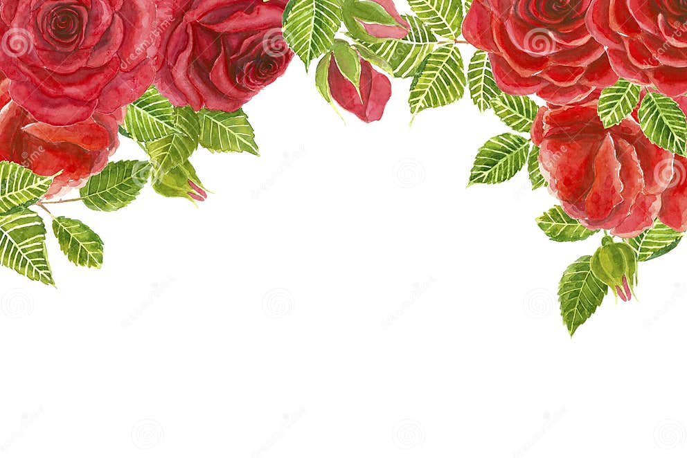 Cadre de roses rouges illustration stock. Illustration du anniversaire ...
