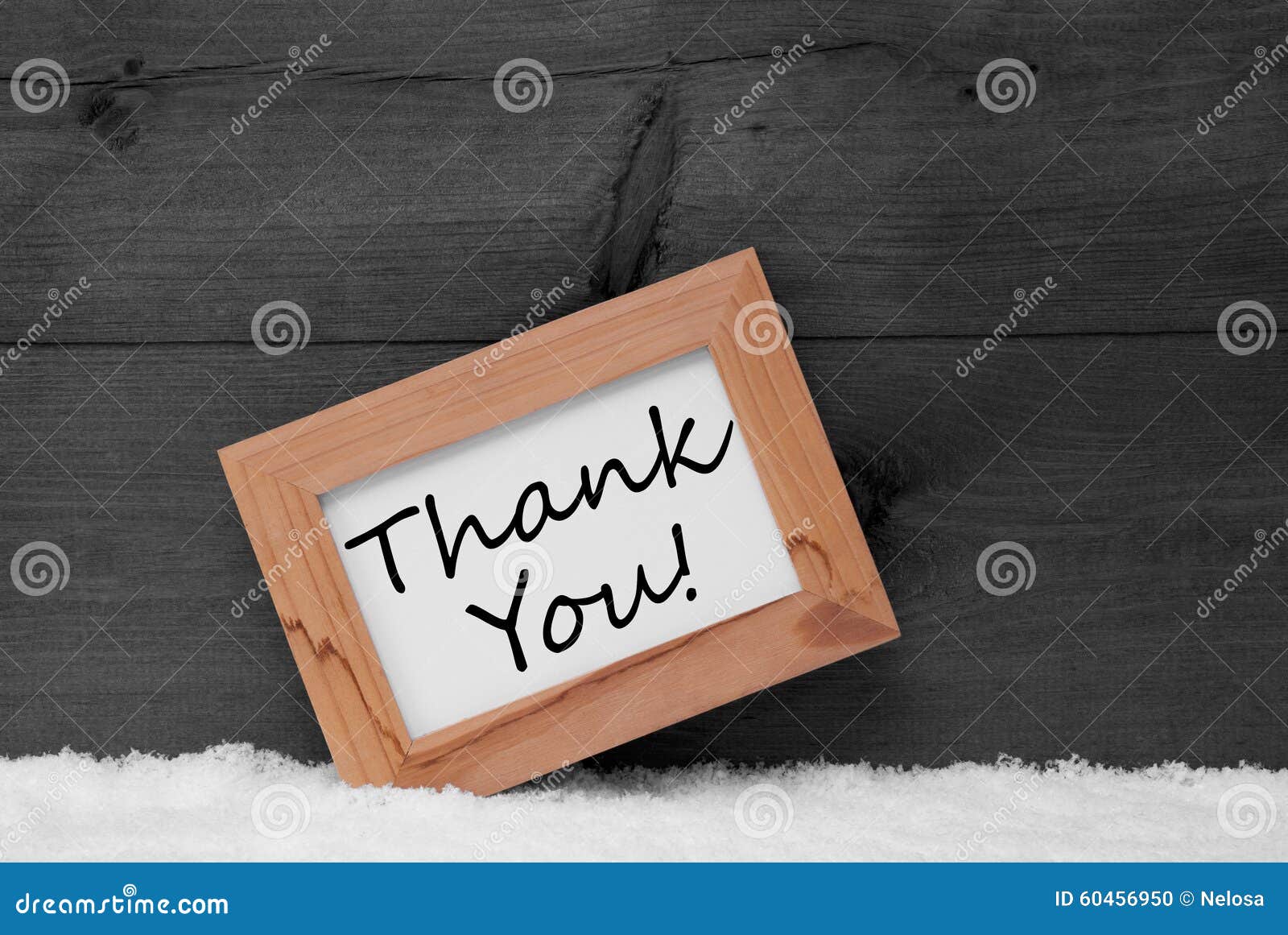 Cadre De Tableau Avec Gray Background, Merci, Neige Photo stock - Image ...