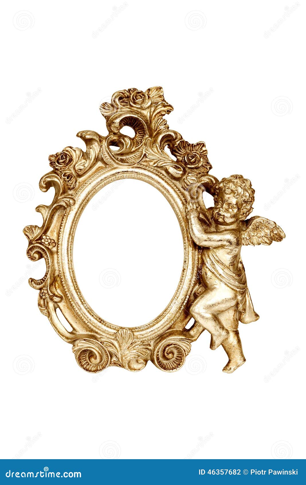 Cadre De Tableau Baroque Ovale Dor Photo Stock Image Du Navigation