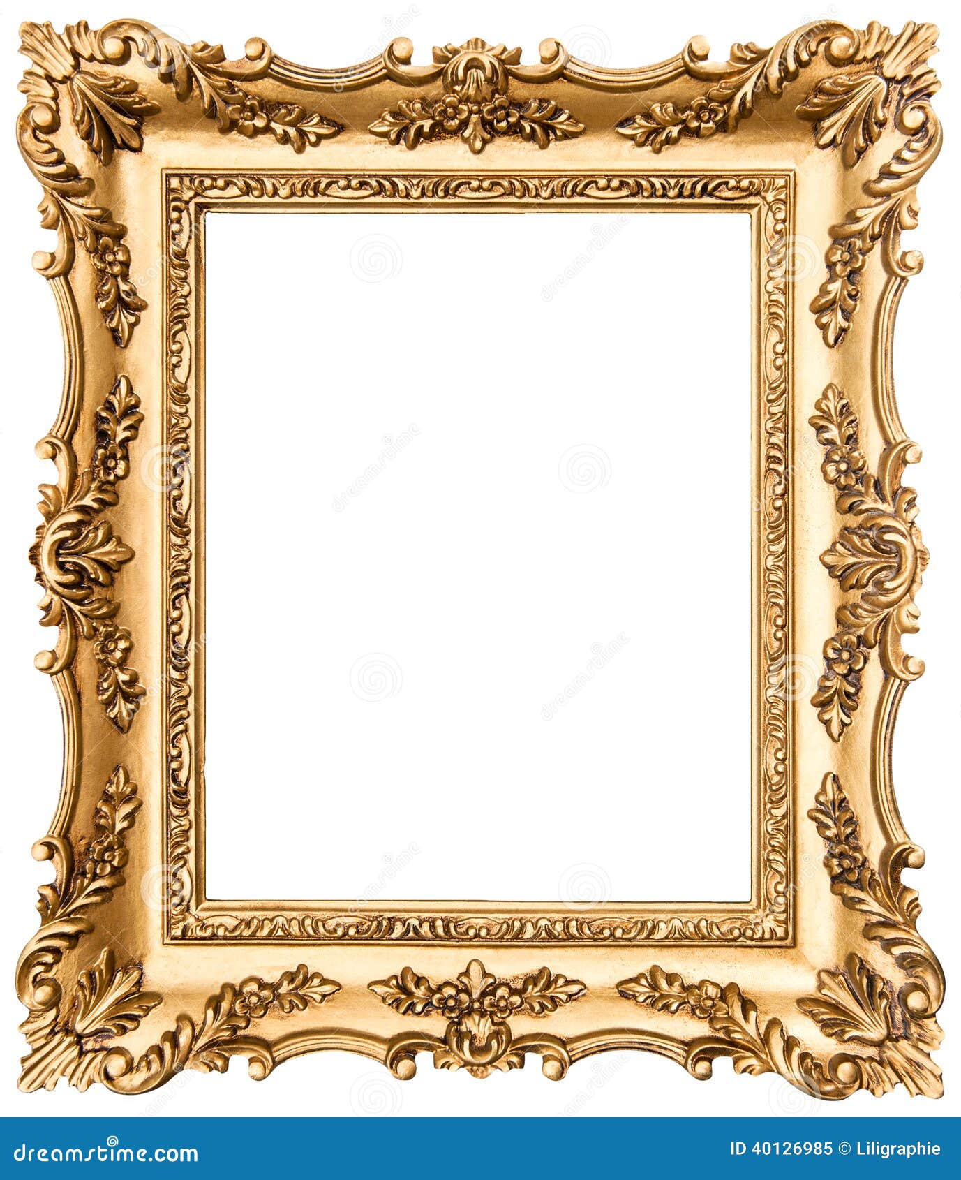 Cadre De Tableau D'or De Vintage D'isolement Sur Le Blanc Image stock ...