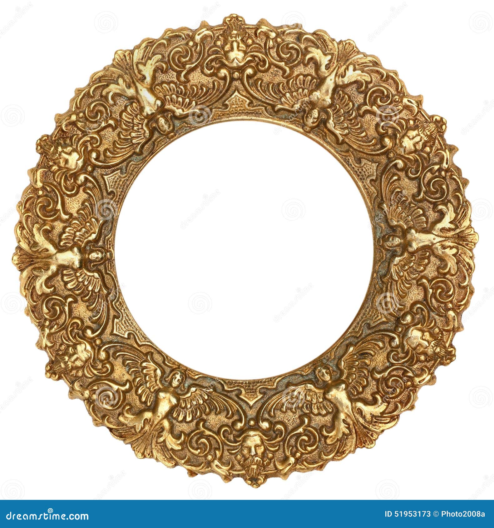 Cadre de tableau rond d'or image stock. Image du mode - 51953173