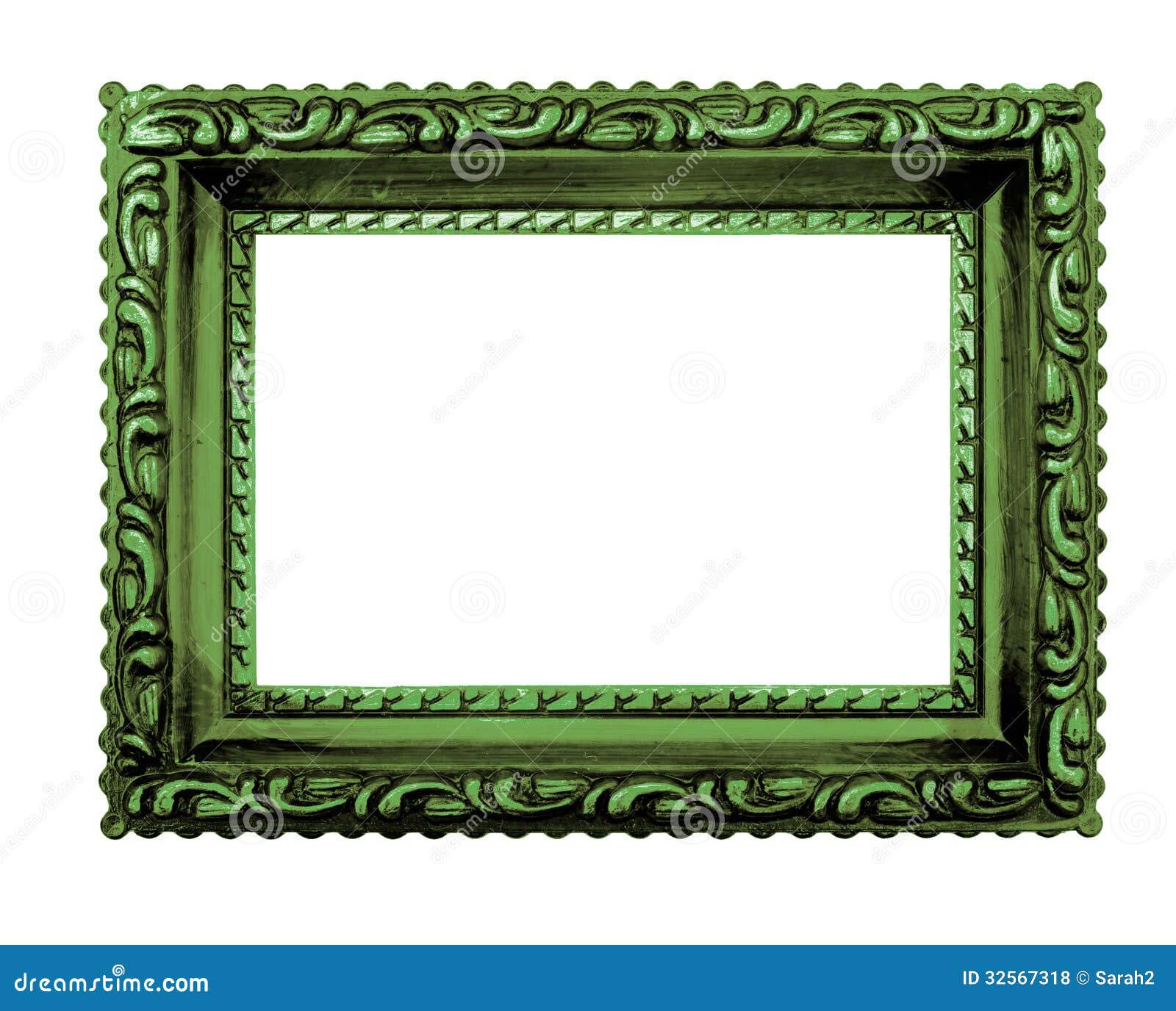 Cadre De Tableau Vert Chic Minable, Fond Blanc Photo stock - Image du ...