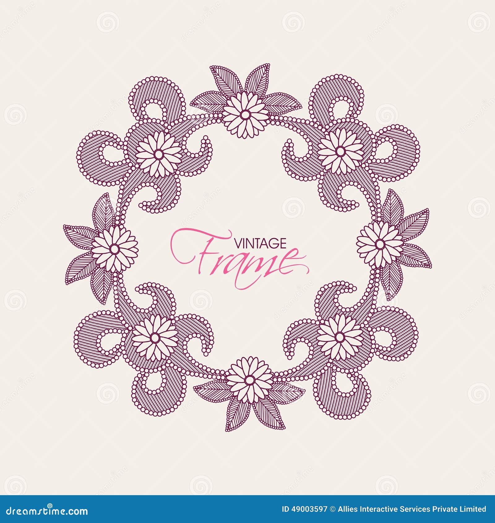 Cadre De Vintage Dans La Forme Arrondie Illustration Stock ...