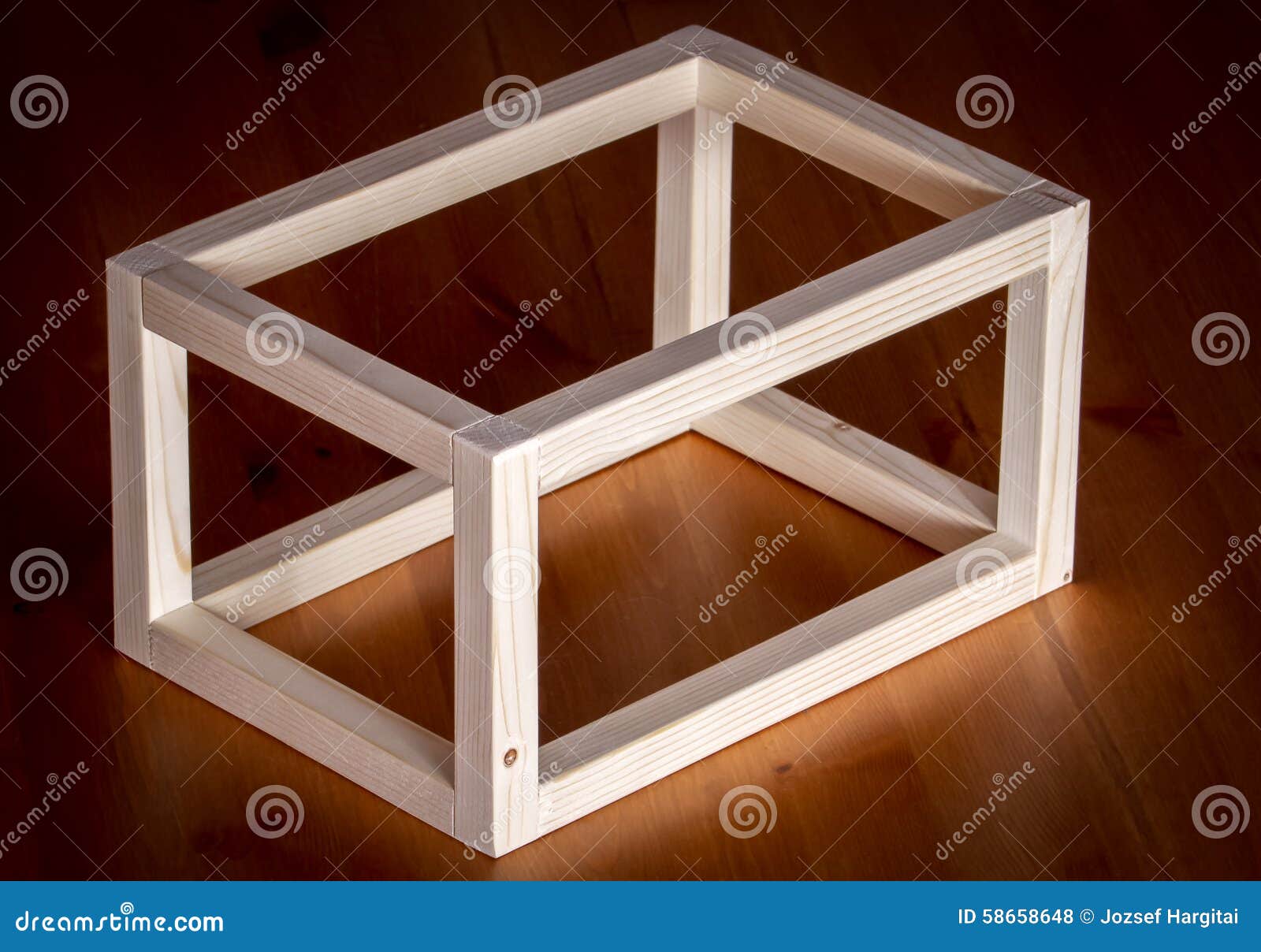 Cadre en bois de cube photo stock. Image du module, conteneur - 58658648