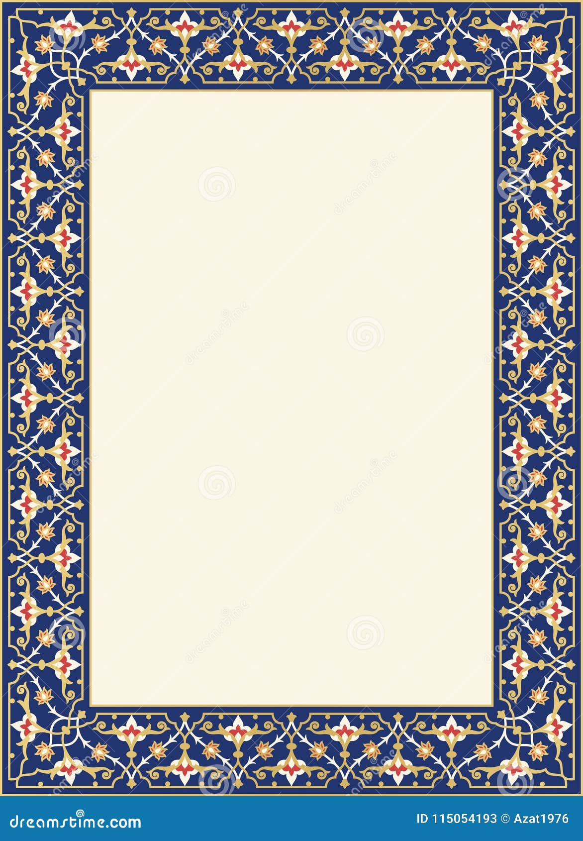 Cadre Floral Arabe Traditionnel Illustration de Vecteur - Illustration ...