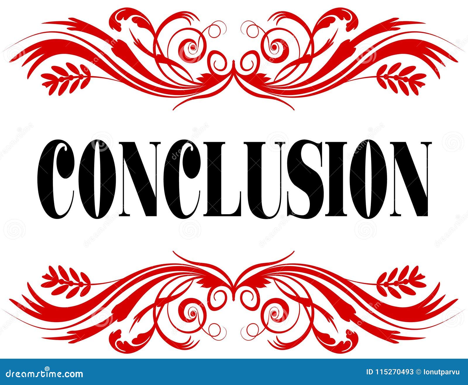 Cadre Floral Rouge Des Textes De CONCLUSION Illustration Stock ...