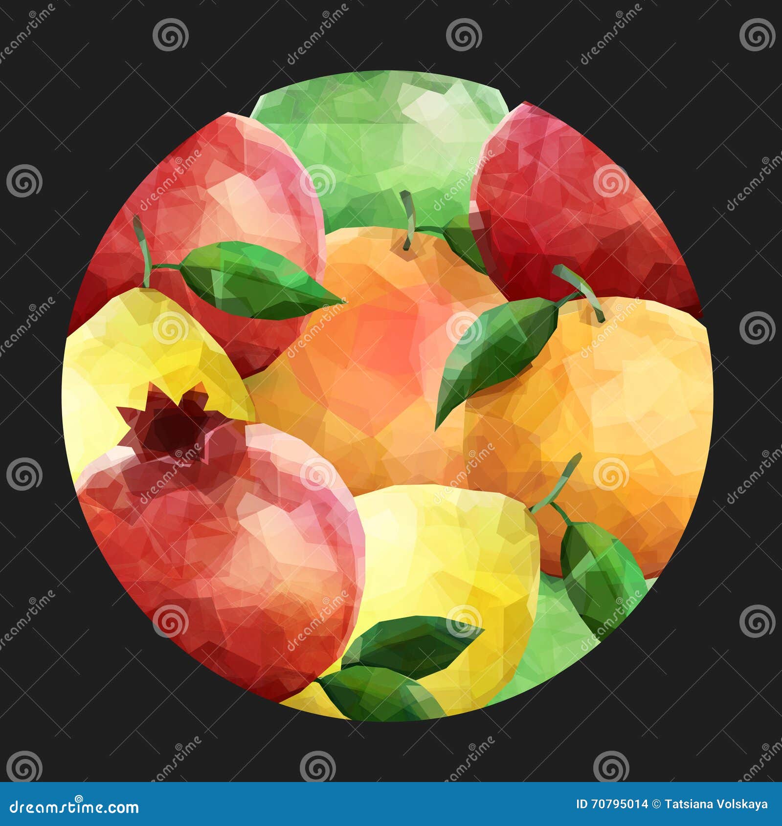 Cadre Noir Rond Avec Le Fond De Fruit Illustration de Vecteur ...