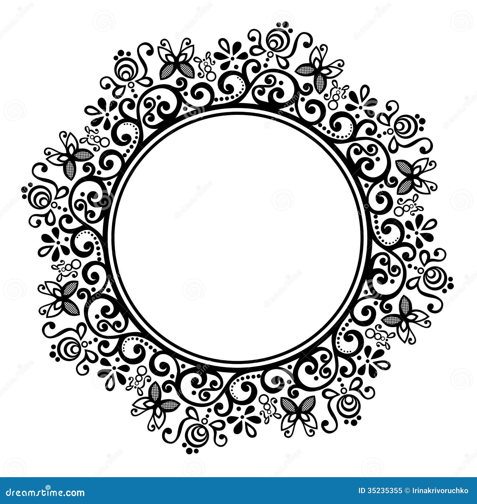 Cadre rond décoratif illustration de vecteur. Illustration du chic ...