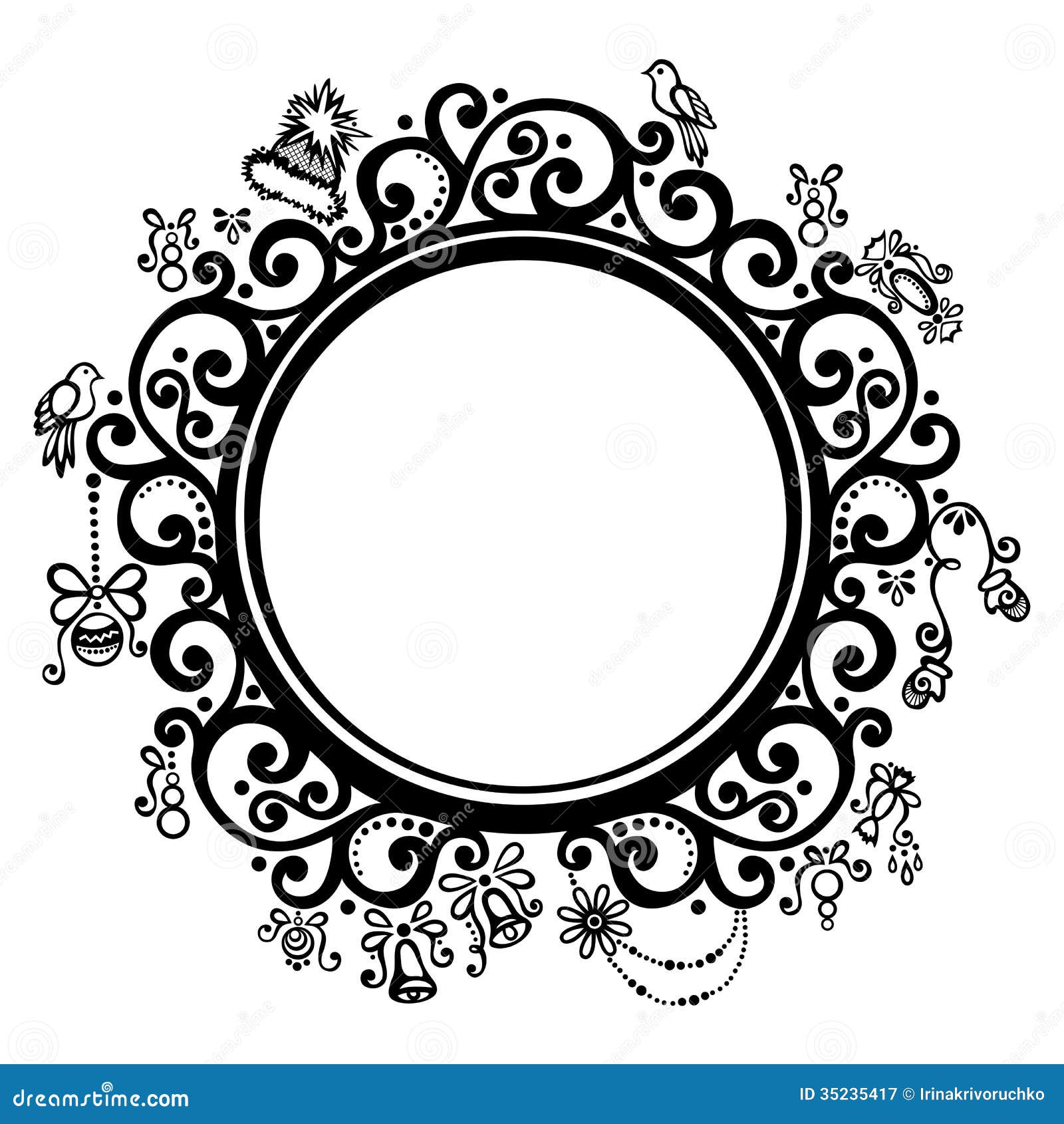 Cadre rond décoratif illustration de vecteur. Illustration du décembre ...