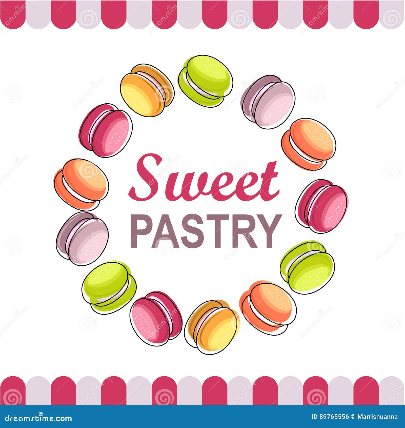 Cadre Rond De Macarons De Vecteur Illustration de Vecteur ...