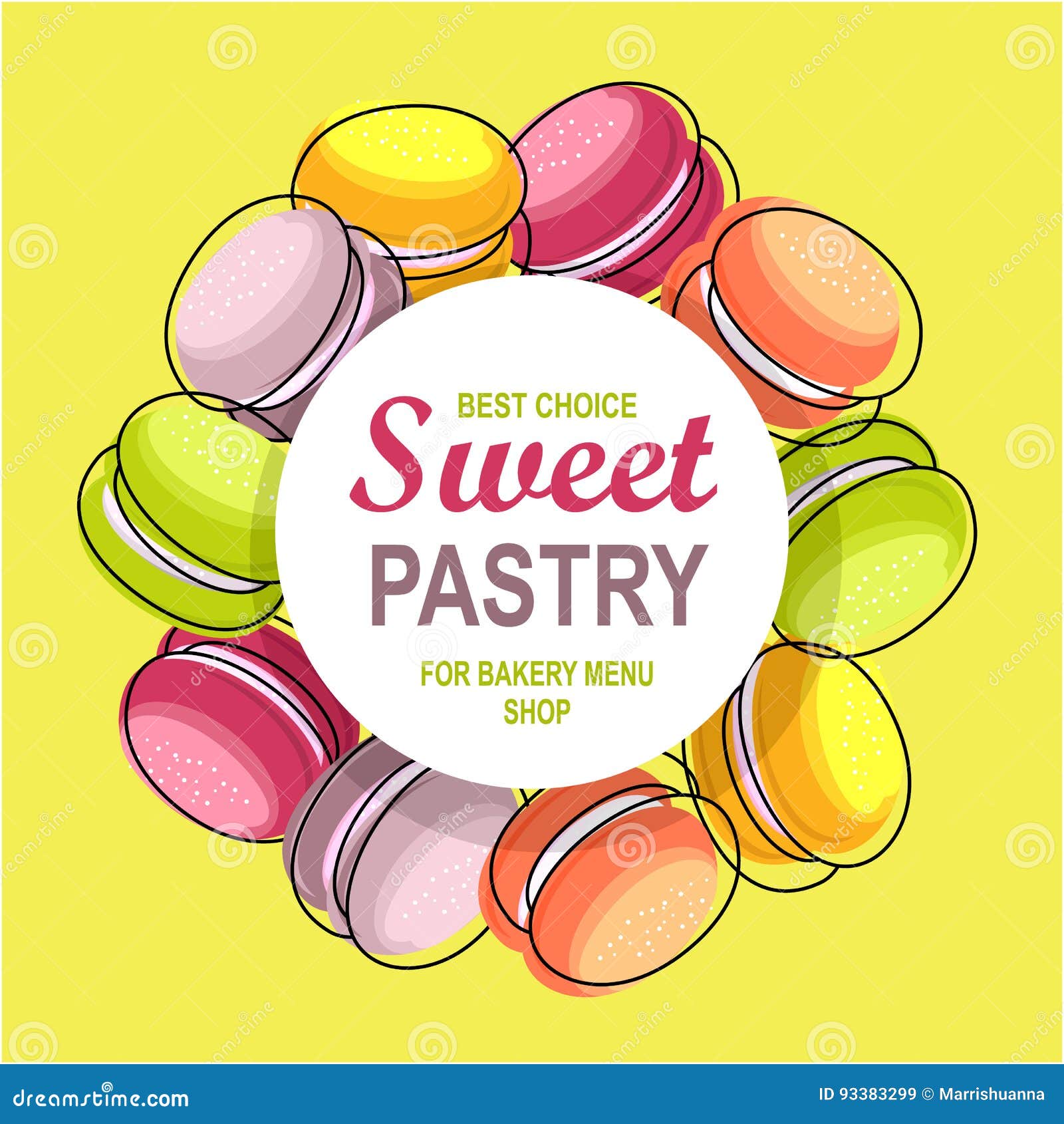 Cadre Rond De Macarons De Vecteur Illustration de Vecteur ...