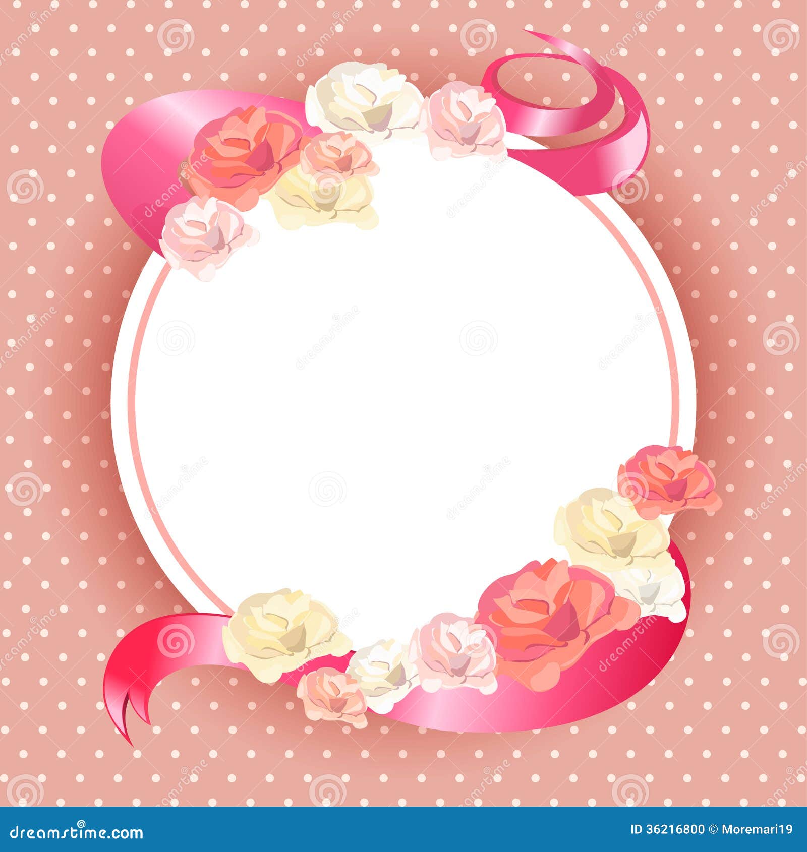 Cadre Rond De Vintage Avec Des Roses Illustration de Vecteur ...