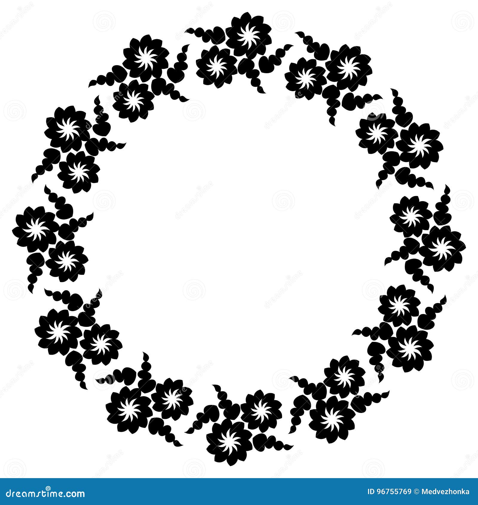 Cadre rond noir et blanc illustration de vecteur. Illustration du ...