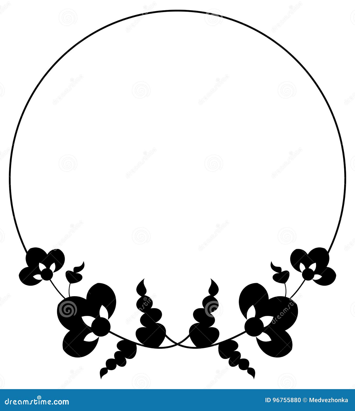 Cadre rond noir et blanc illustration de vecteur. Illustration du ...