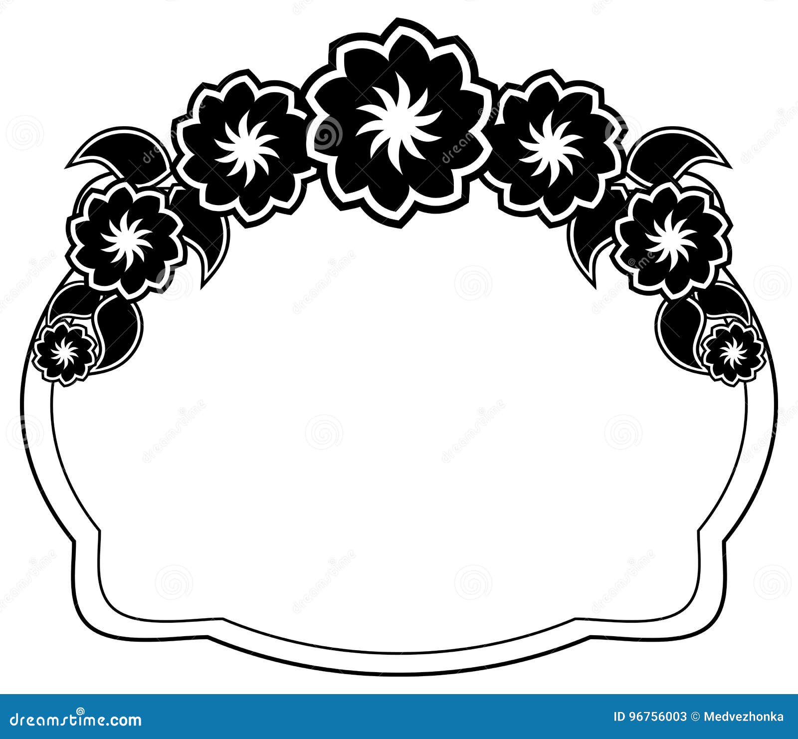 Cadre rond noir et blanc illustration de vecteur. Illustration du ...