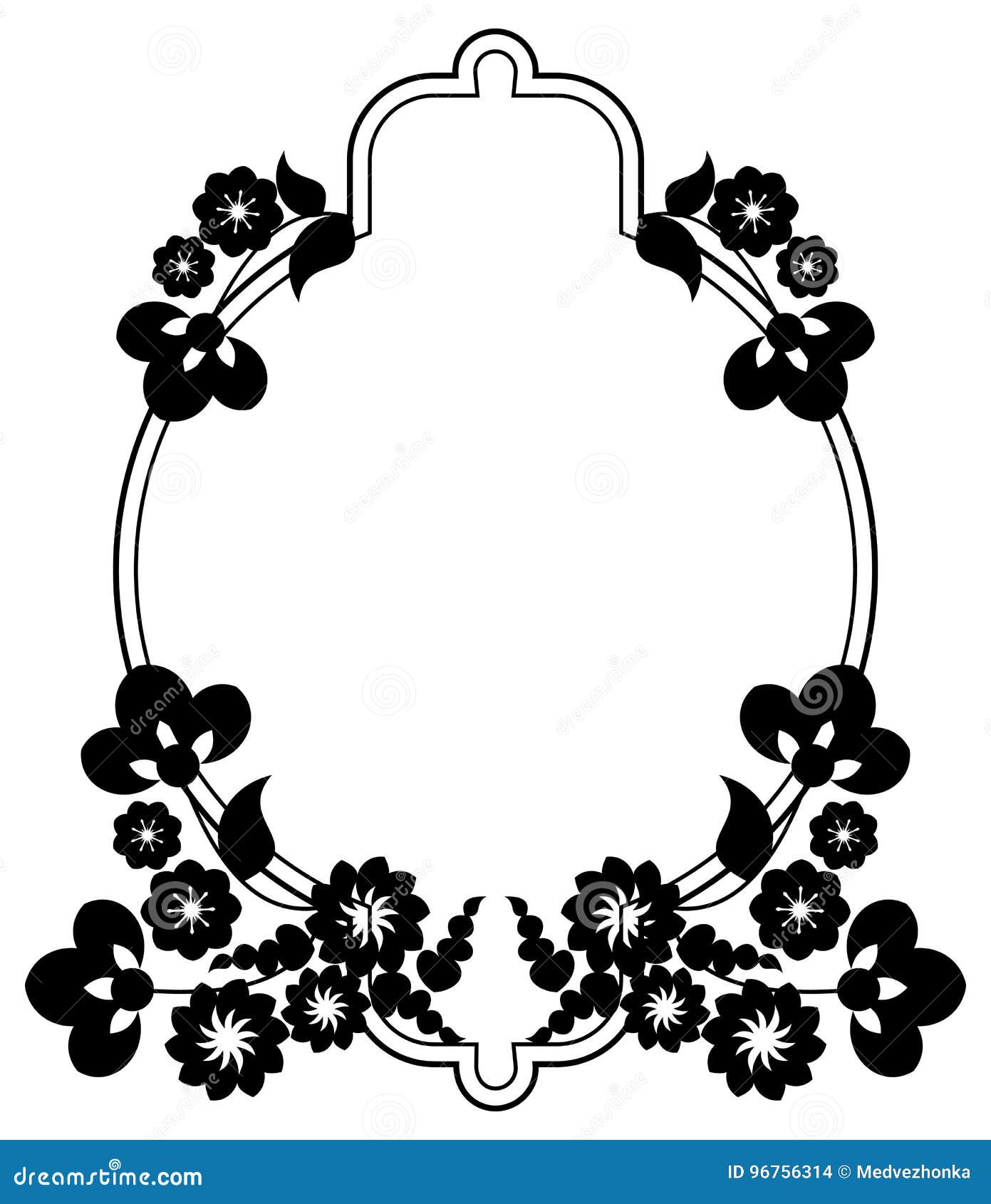 Cadre rond noir et blanc illustration de vecteur. Illustration du fond ...